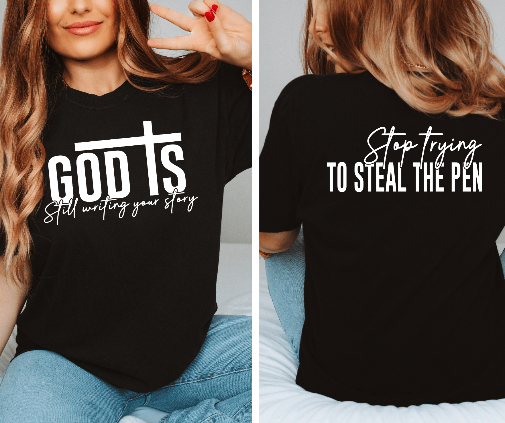 Front/Back God Is Still Writing Your Story Black Tee – The Red Rival