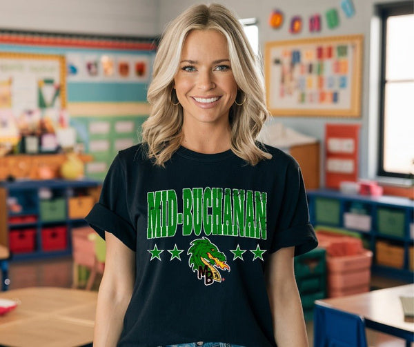 Green Mid-Buchanan Stars & Dragon Black Styles - The Red Rival